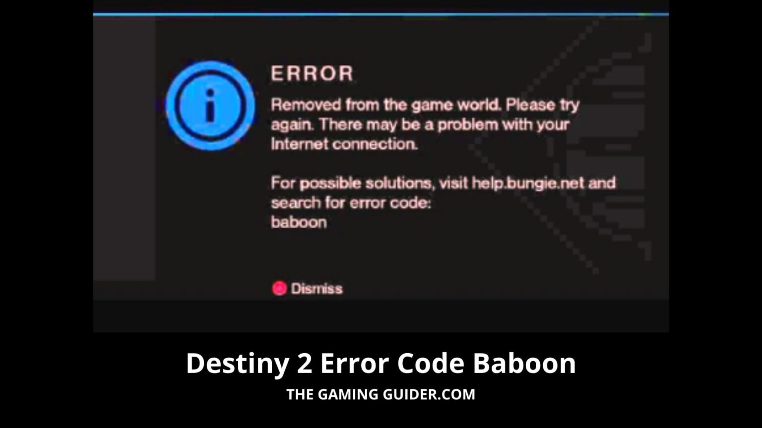 Destiny 2 Error Code Baboon